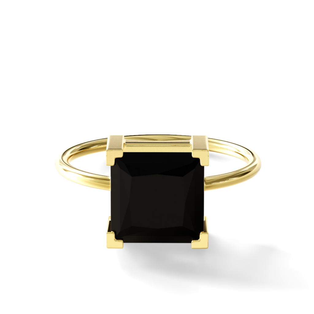 Princess Black Diamond Ring - MyAntwerpDiamonds